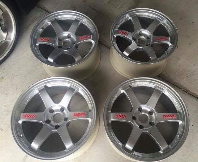 RAYS Volk TE37 - Silver with Red Stickers - For Sale (Private Car Parts ...